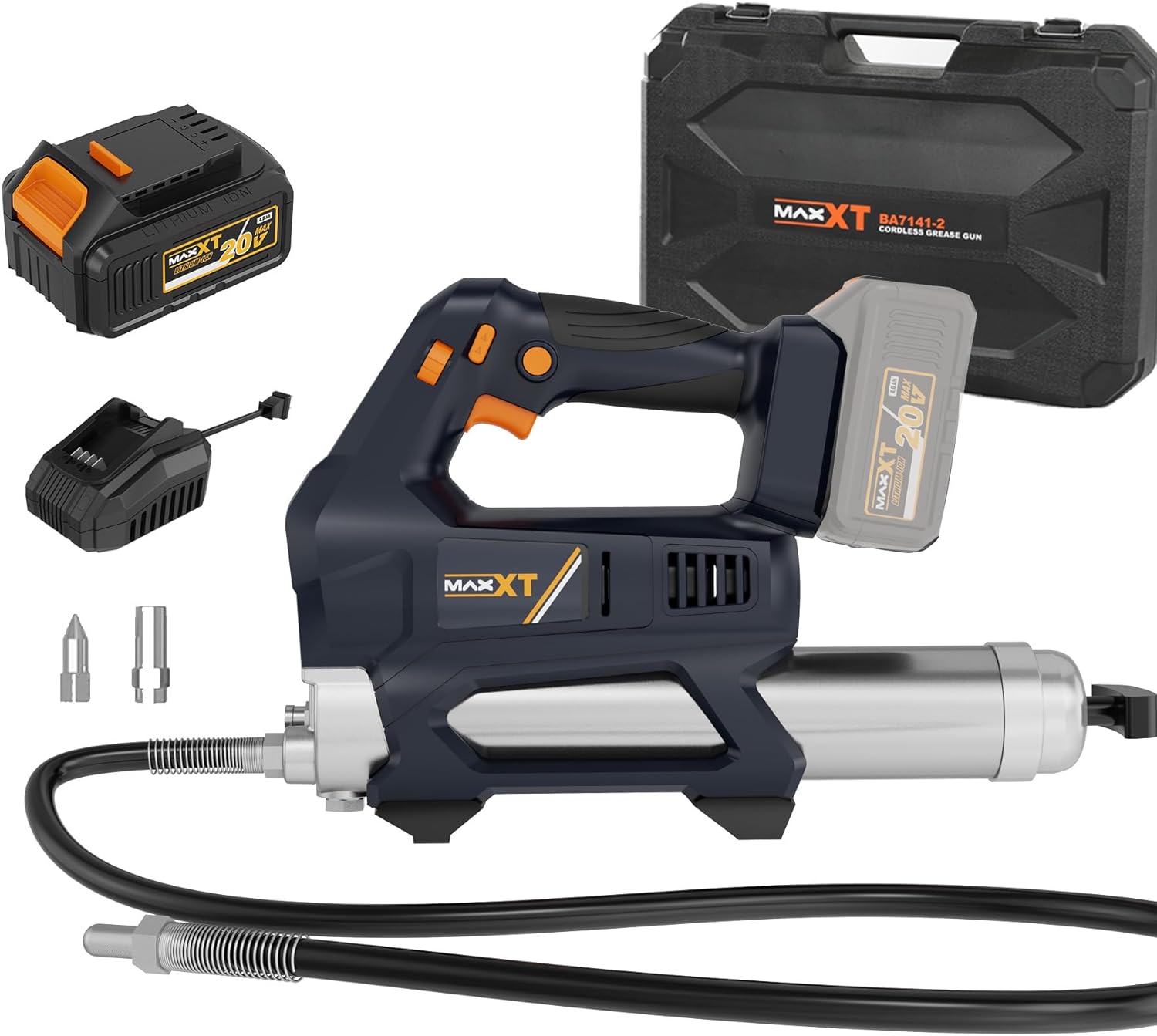 MAXXT Grease Gun Kit Cordless, Grease Gun Battery Powered 20V 10000 PS